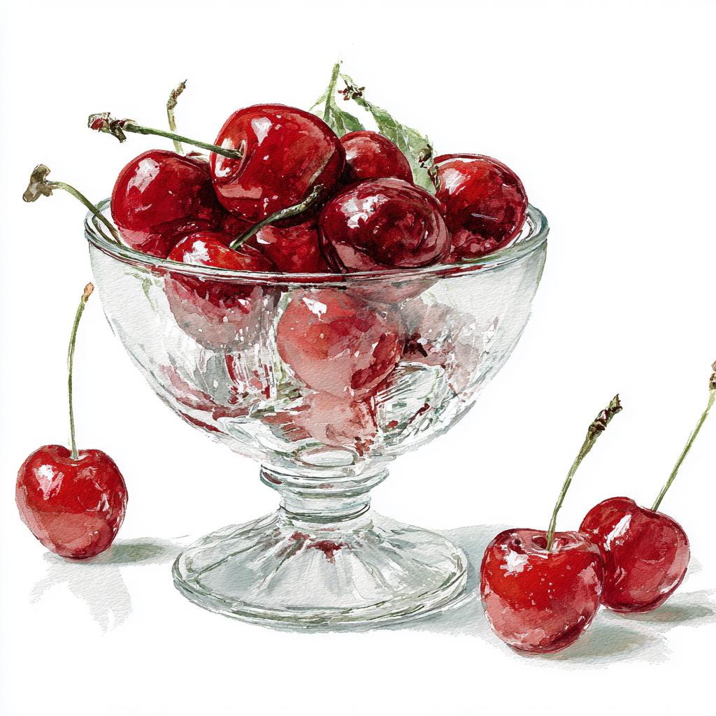 8 Cherry Clipart PNG Fruits Clipart Food Images Watercolor Digital ...