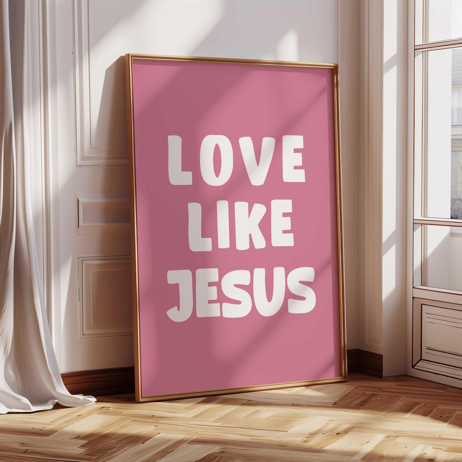 Love Like Jesus Poster Printable, Kids Bible Verse Print, Pastel ...