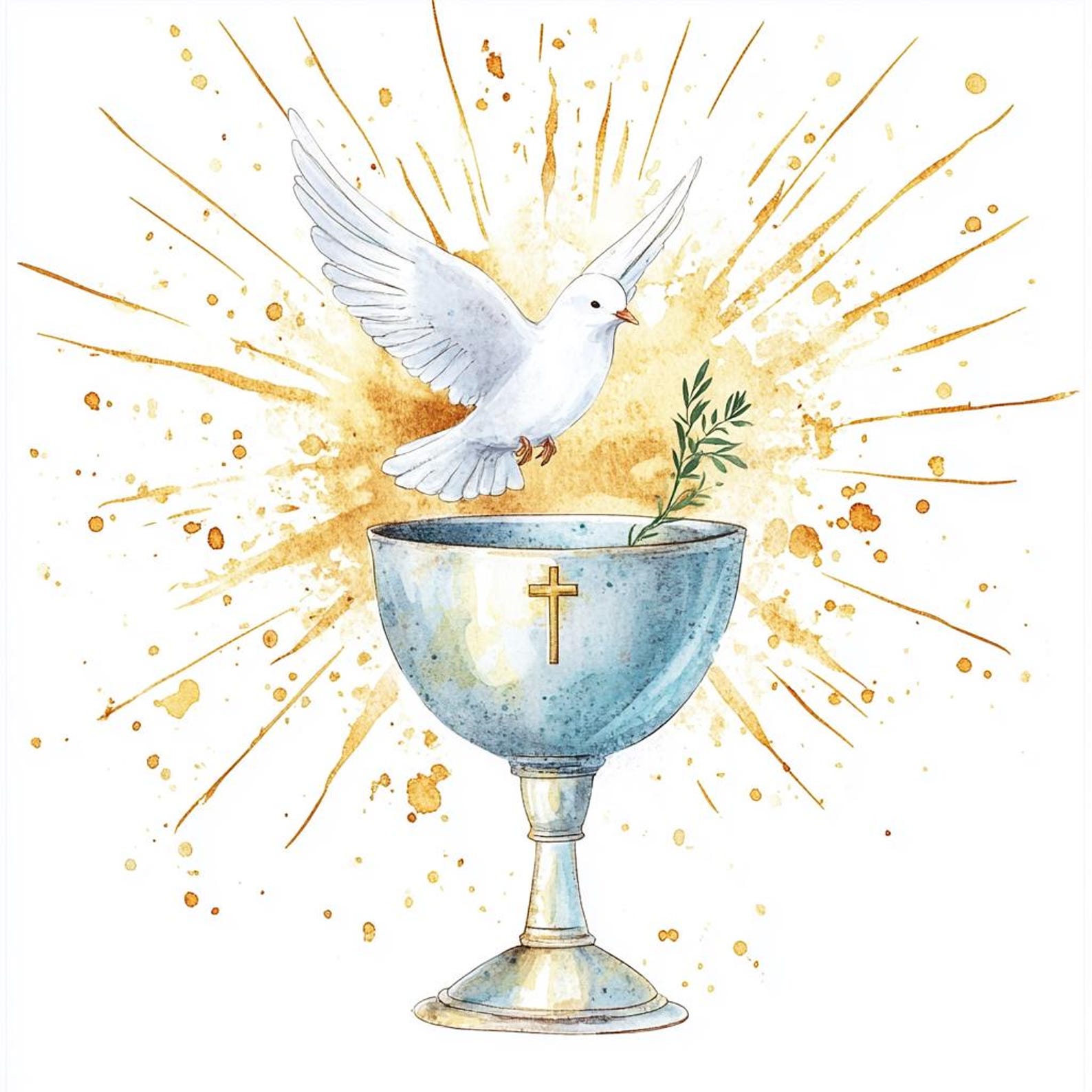 8 First Holy Communion Chalice Clipart Watercolor Eucharist Clipart ...