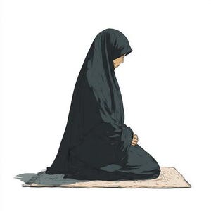 8 Muslim Islamic Girl Praying Clipart Traditional Watercolor Picture ...