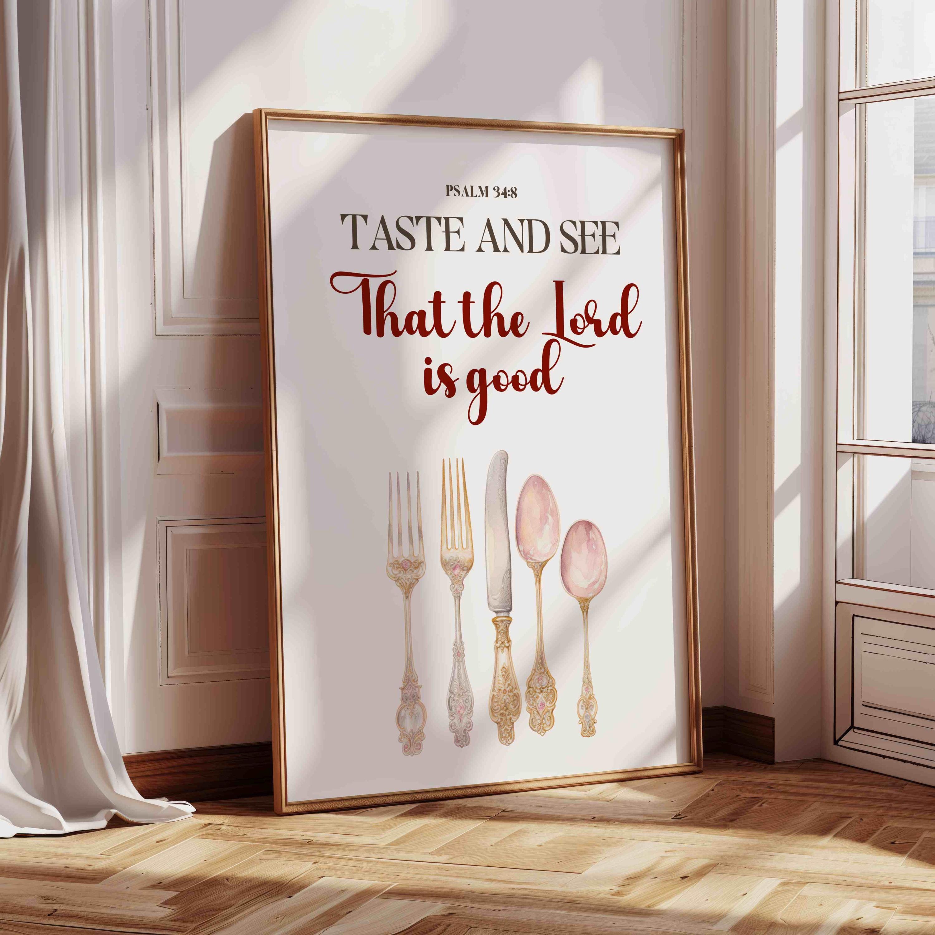 Psalm 34:8, Taste and See That the Lord is Good, Bible Verse Printable ...