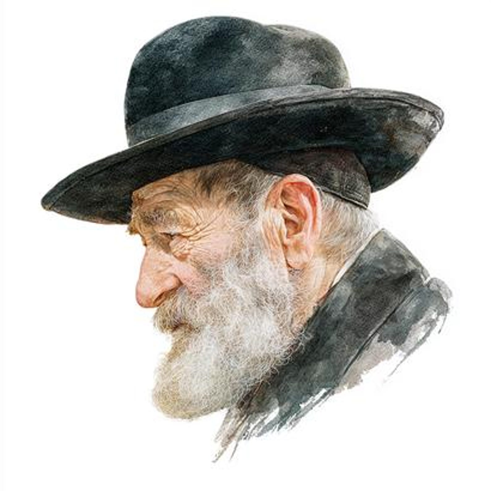 8 Jewish Man Portrait Clipart Watercolor Religious Jew Face Jerusalem ...