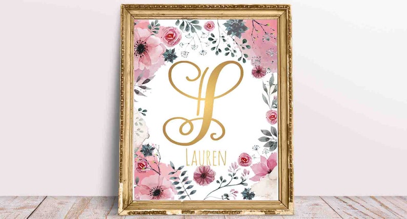 Lauren Gift Lauren Name Sign Lauren Baby Name Sign Lauren Floral ...