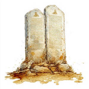 8 Two Tablets of Ten Commandments Clipart Moses Stone Graphic, Old ...