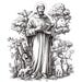 7 Saint Francis of Assisi Clipart Digital Download With Animals Black ...