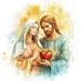 8 Jesus and Mary Clipart Sacred Immaculate Heart Clipart Watercolor ...