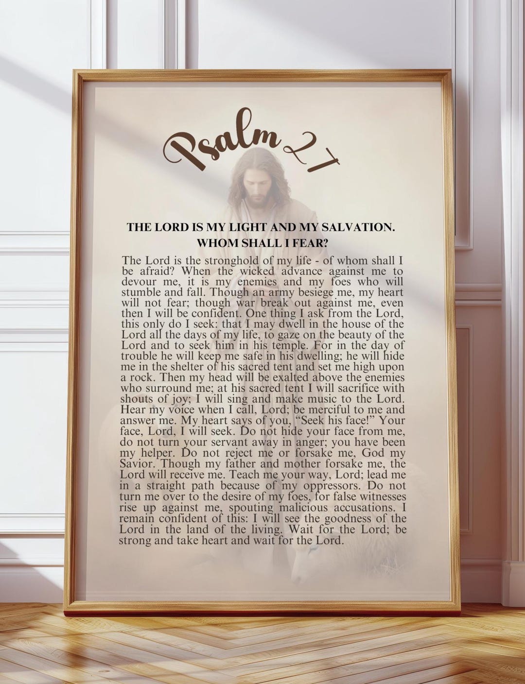 Psalm 27, the Lord is My Light and My Salvation Wall Art Decor, Bible ...