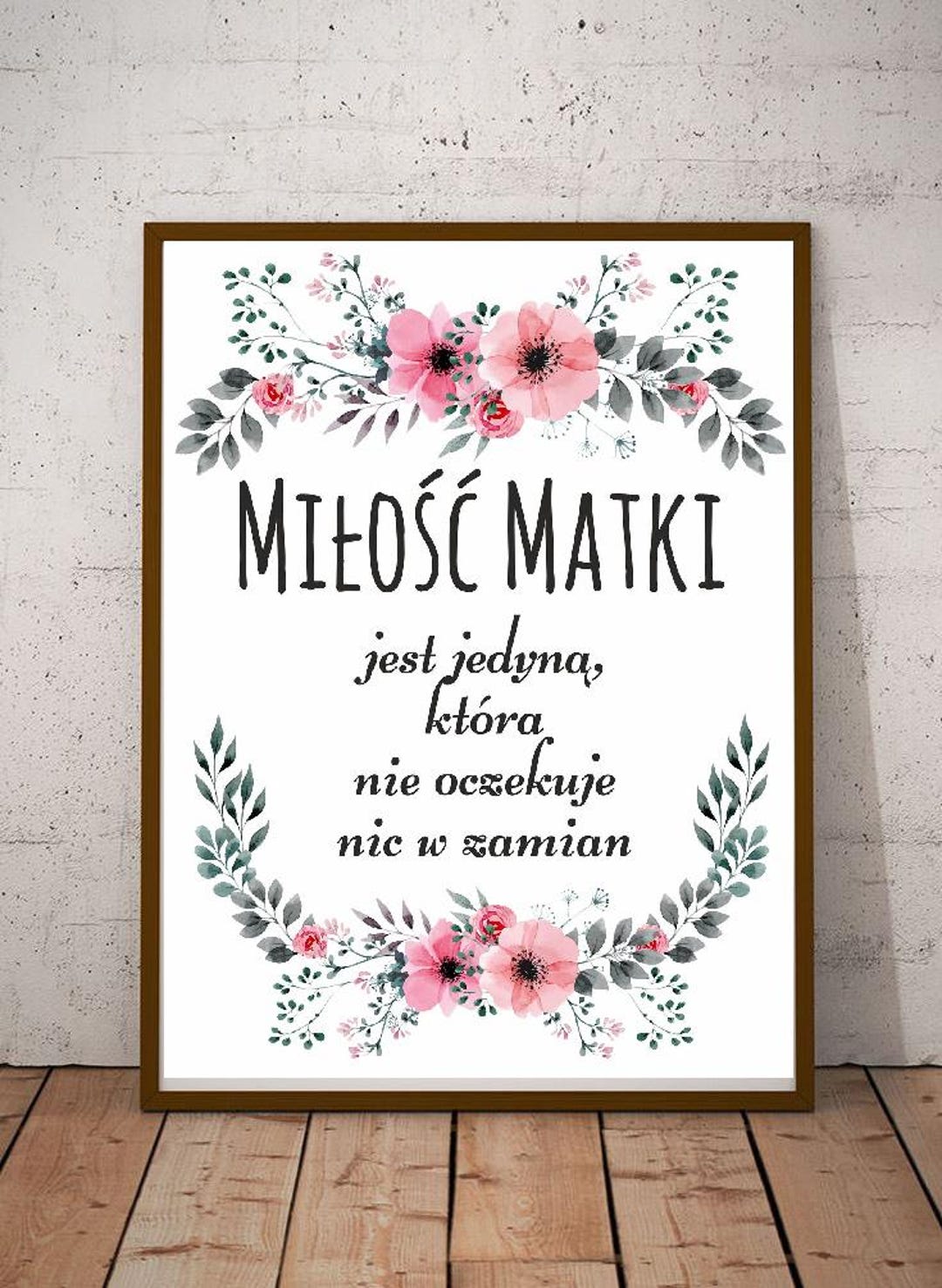 Polish Mother's Day Gift, Prezent Dla Dzien Mamy Polish Mom Wall Art ...