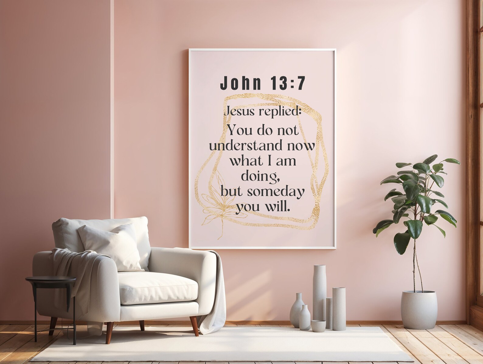 John 13:7 Poster, Modern Scripture Bible Verse Wall Art Printable, Cute ...