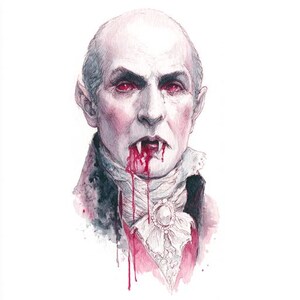 8 Dracula Clipart, Pinkoween Vampire Halloween Watercolor Printable ...