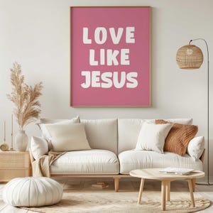Love Like Jesus Poster Printable, Kids Bible Verse Print, Pastel ...