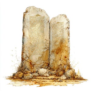 8 Two Tablets of Ten Commandments Clipart Moses Stone Graphic, Old ...