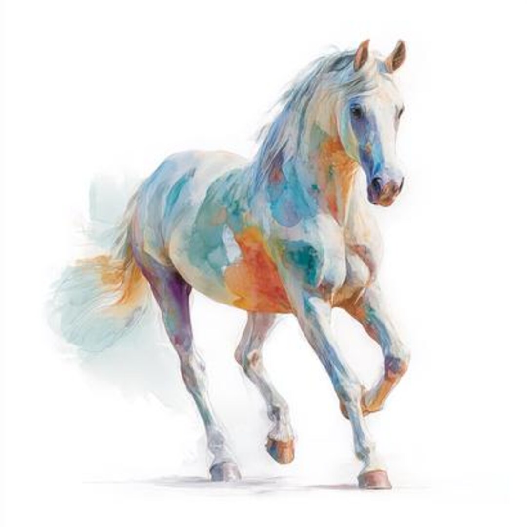 8 White Horse Clipart Horse Image Watercolor Printable Digital Download ...