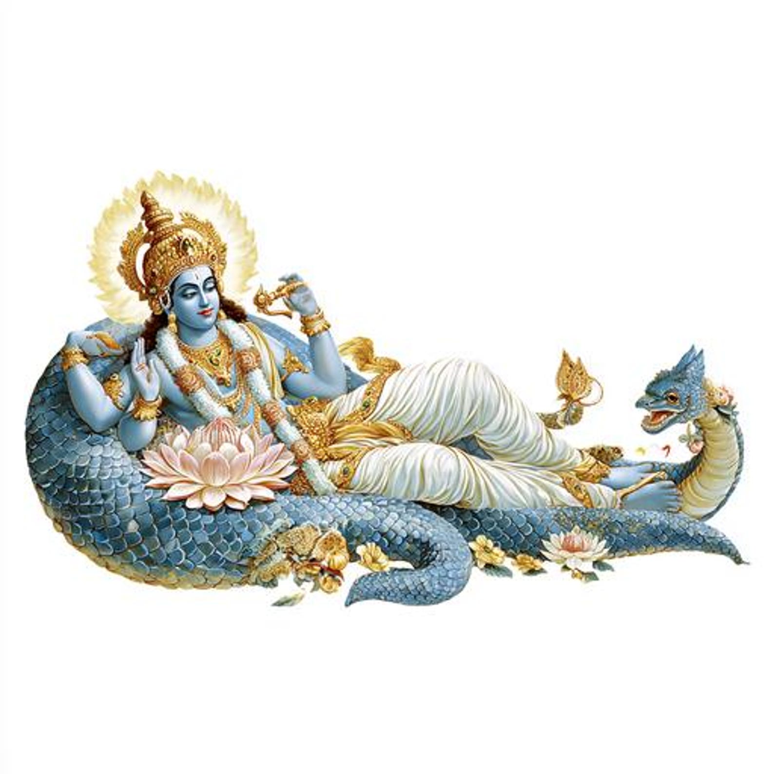 8 Lord Vishnu Lying Clipart, Hindu God, Watercolor Printable, High ...