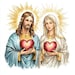 8 Jesus and Mary Clipart Sacred Immaculate Heart Clipart Watercolor ...