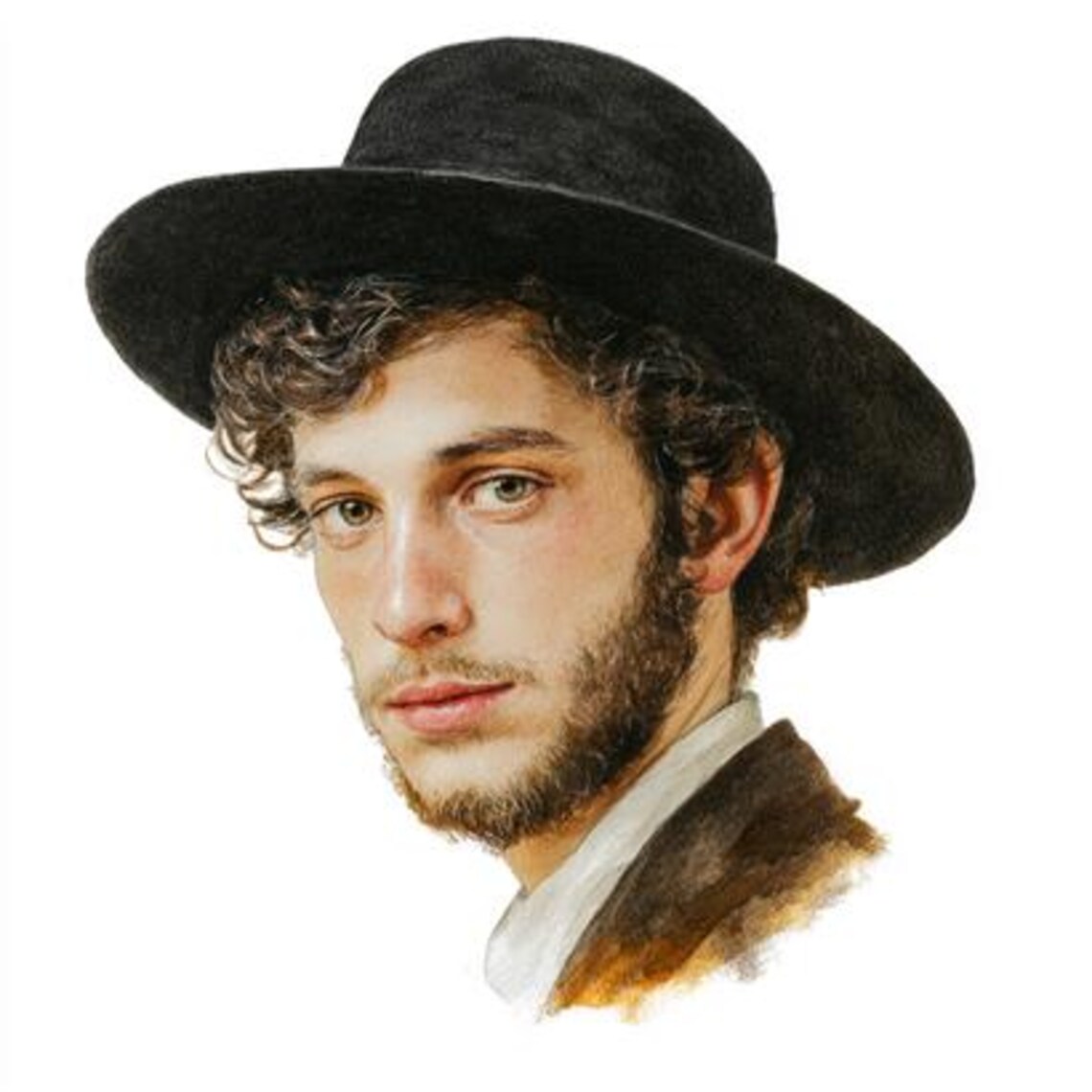 8 Jewish Man Portrait Clipart Watercolor Religious Jew Face Jerusalem ...