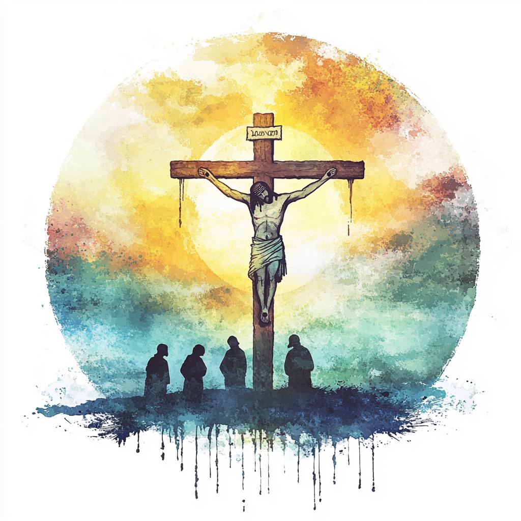 8 Jesus Crucifixion Clipart Golgotha Watercolor Christian Crucifix Art ...