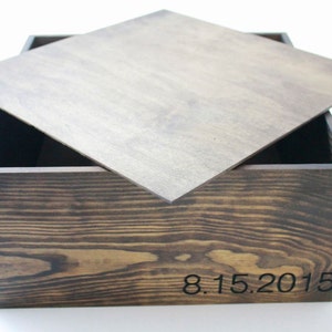 Wood Box With Date Engraved and Lid 12x 12x 6 Wedding Box Special Event ...