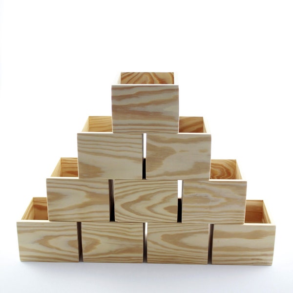 Unfinished Wood Cube Storage - Etsy