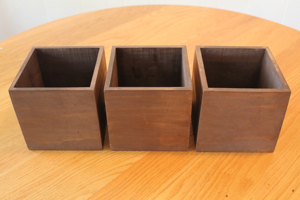 Wood Box 6x6x6 Handmade Wedding Centerpieces Flower Planter - Etsy