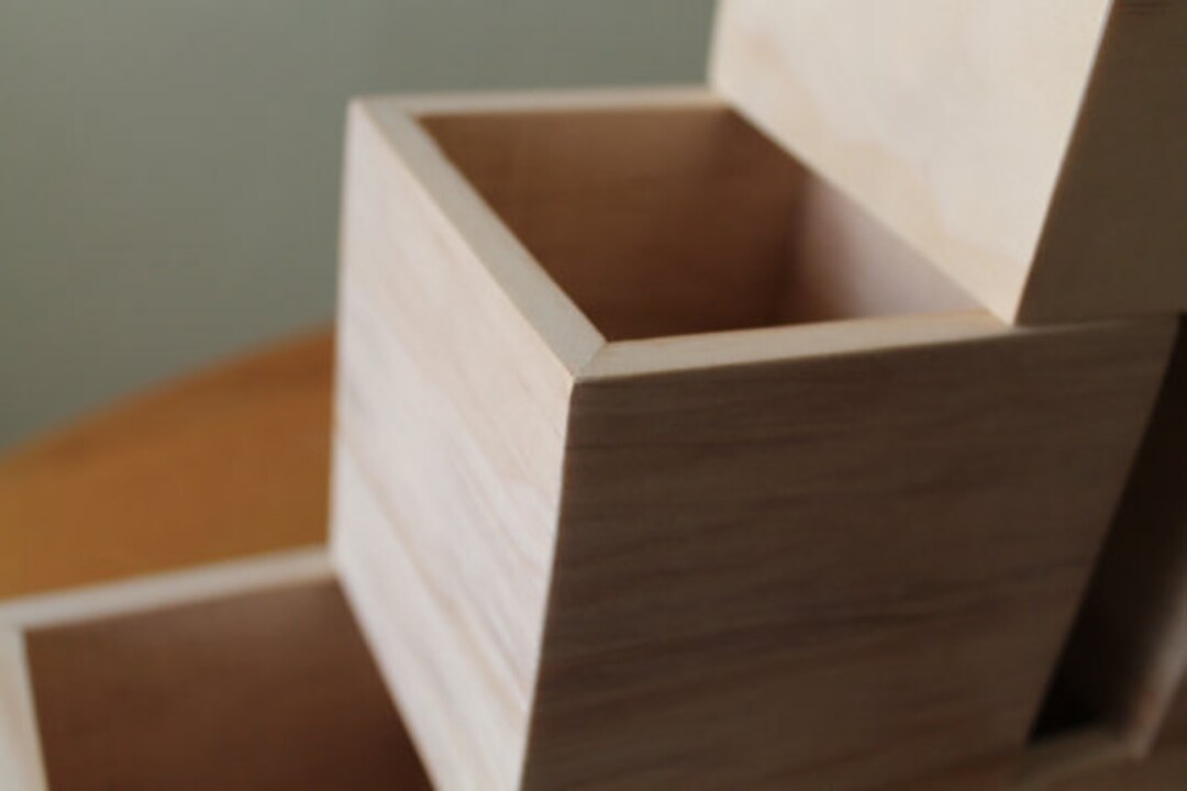4x 4x 4 Wood Box, Custom Gift for Him, Gift for Her, Home Storage and ...
