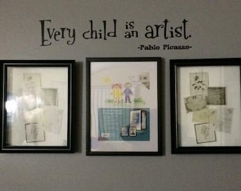 Every Child is an Artist Vinyl Wall Decal Pablo Picasso Quote Wall ...
