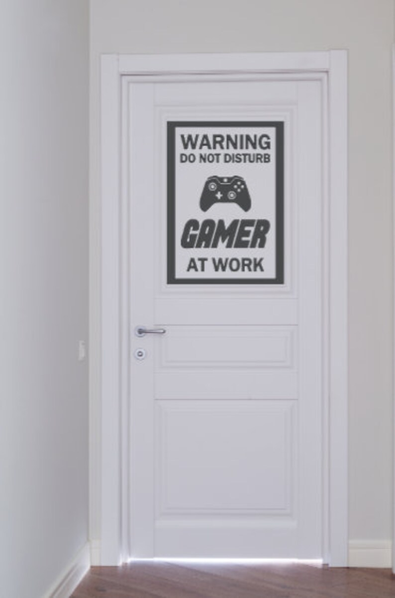 Warning. Do Not Disturb. Gamer. at Work Vinyl Wall Decal - Etsy