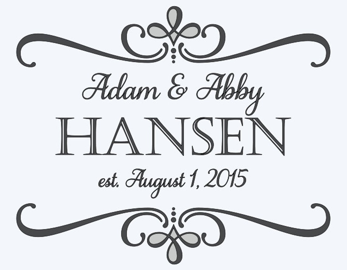 Custom Wedding Decal With Vinyl Frame. Add This Beauty to Any - Etsy