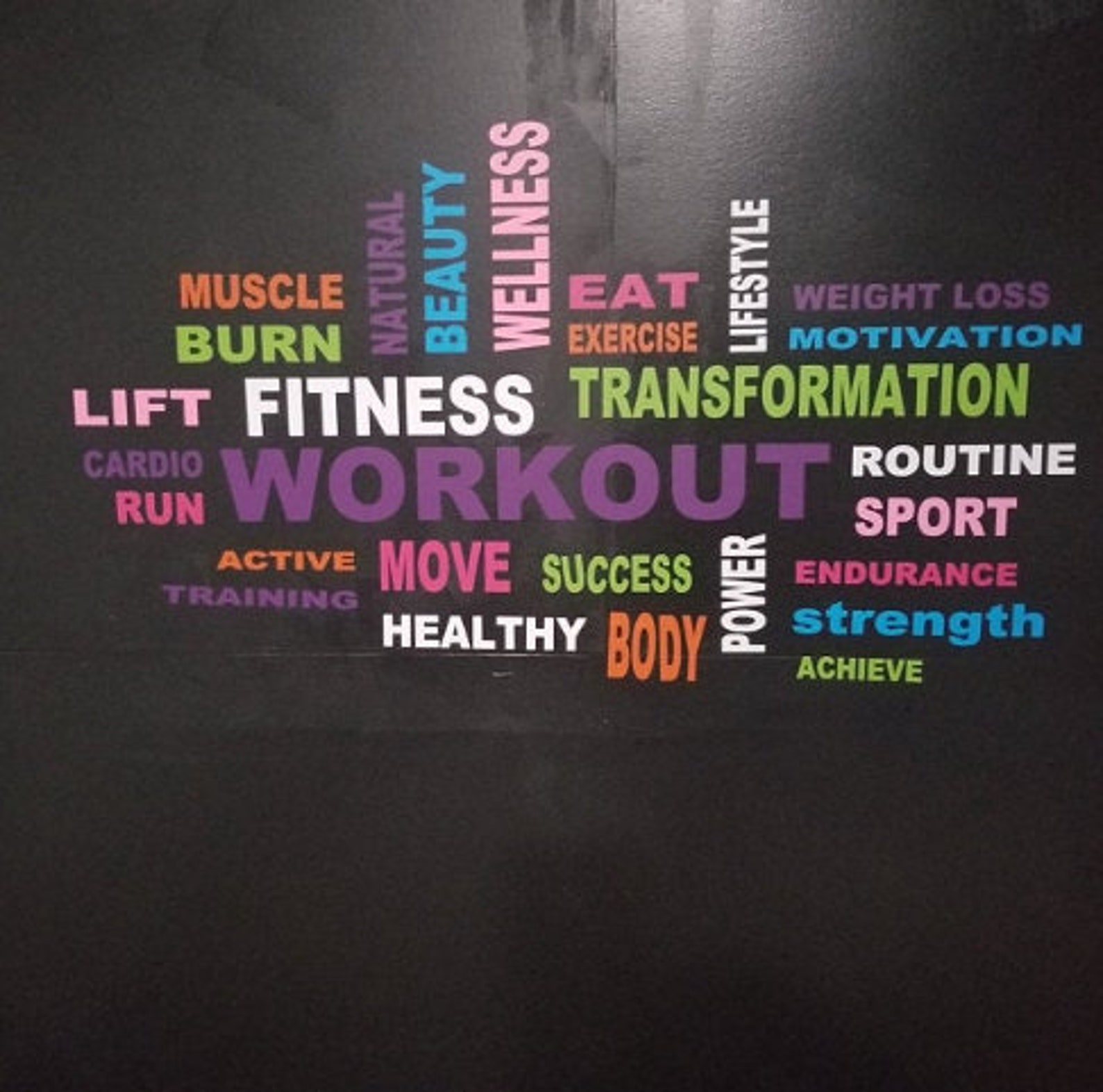 Workout Decal Motivational Decor Gym Decal Home Gym Workout Space ...
