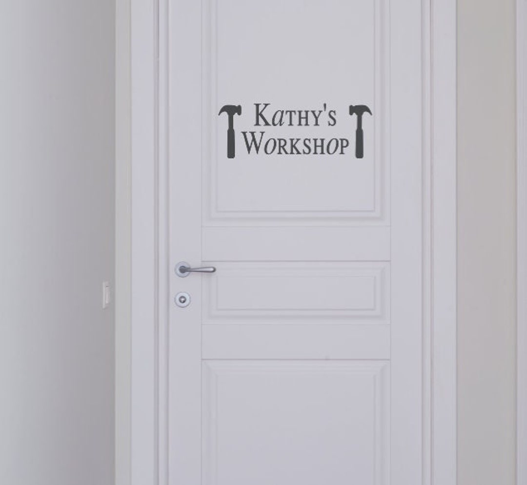 Personalized Workshop Vinyl Decal. Vinyl Decal- Workshop- Name Decal ...