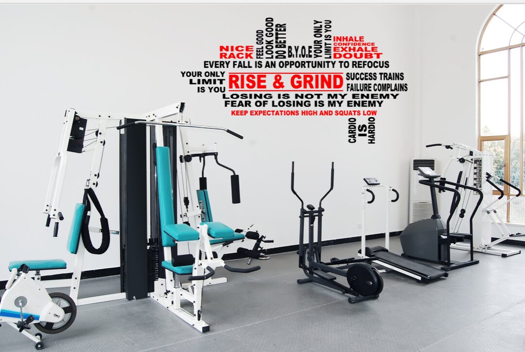 Workout Collage. Inspirational Quotes. Vinyl Wall Decal. Gym Decal ...