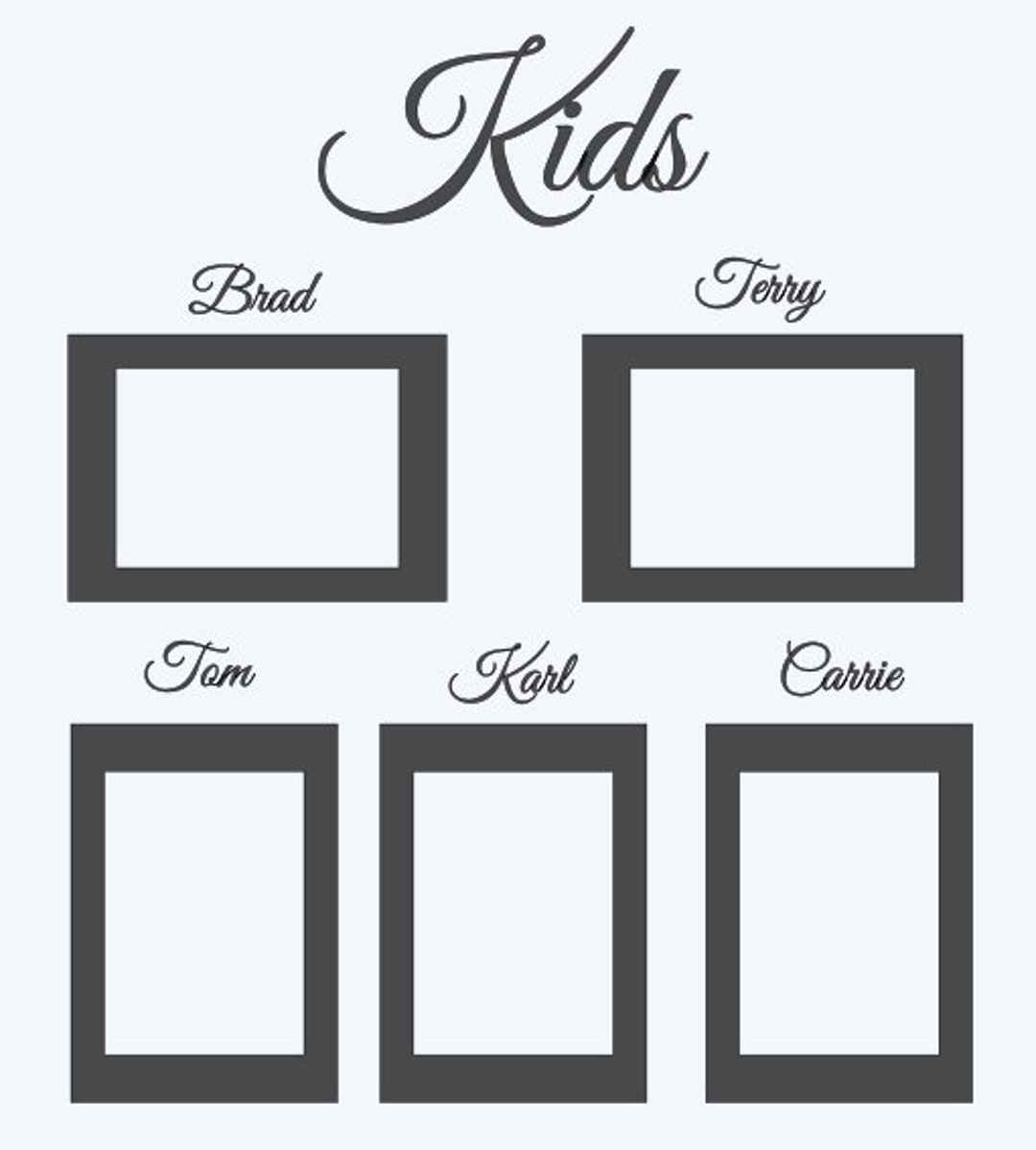 Kids Vinyl Decal for Windows and Picture Frames. Custom Names Included ...
