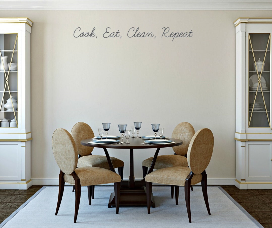 Cook, Eat, Clean, Repeat Vinyl Wall Decal - Etsy