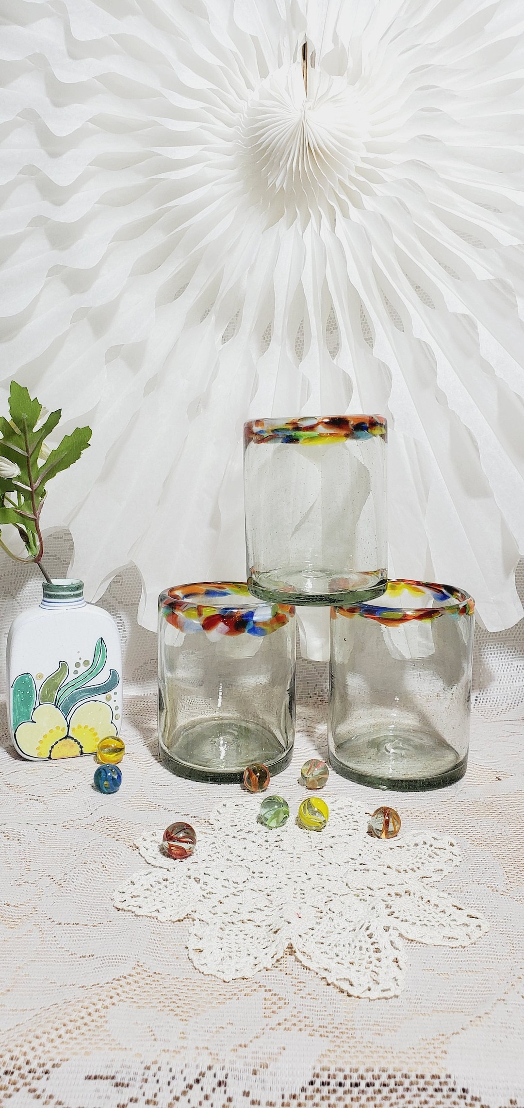 Set of 3 Blown Glass Brandy Cups - Etsy