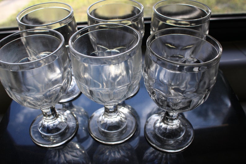 Wine or Water Glass Cups Diamond Pattern Setting for 6 - Etsy