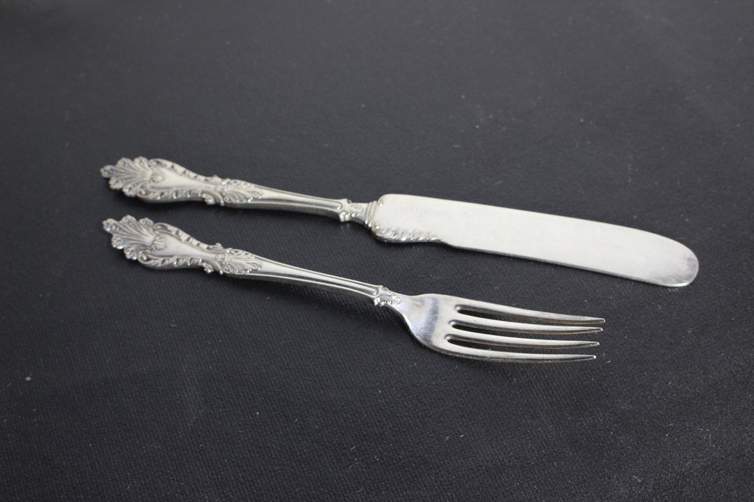 Antique Silver Plated Fork and Butter Knife, Raphael Pattern 1896 ...