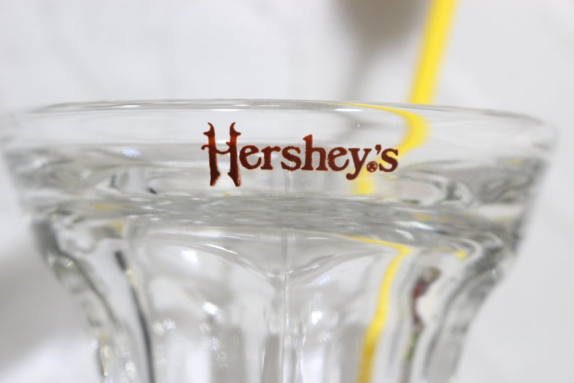 Vintage Hershey Glass Cup Tall Ice Cream Cup Sunday or - Etsy