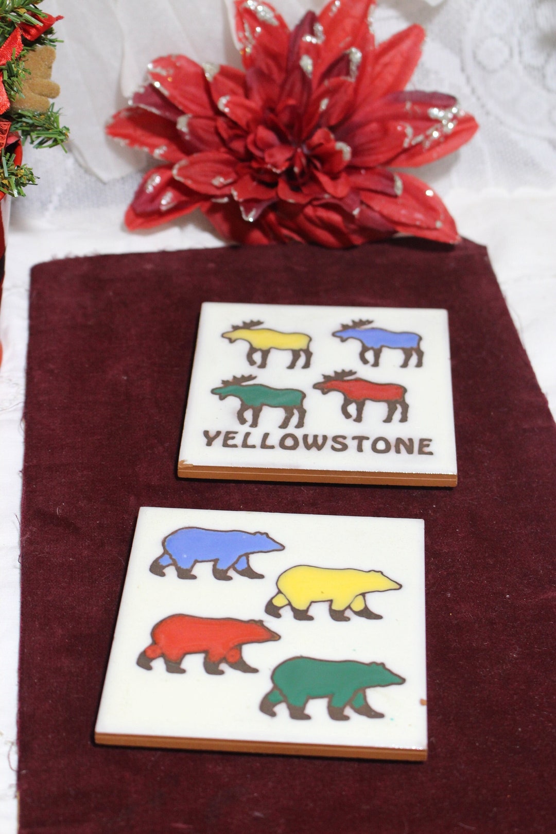 Set of 2 Ceramic Tile Trivets / Coasters, Masterworks Art Tiles ...