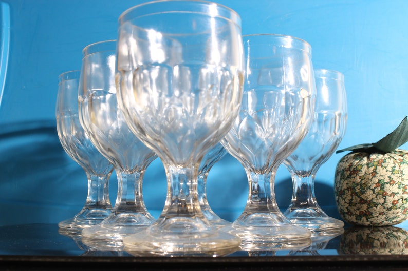 Wine or Water Glass Cups Diamond Pattern Setting for 6 - Etsy