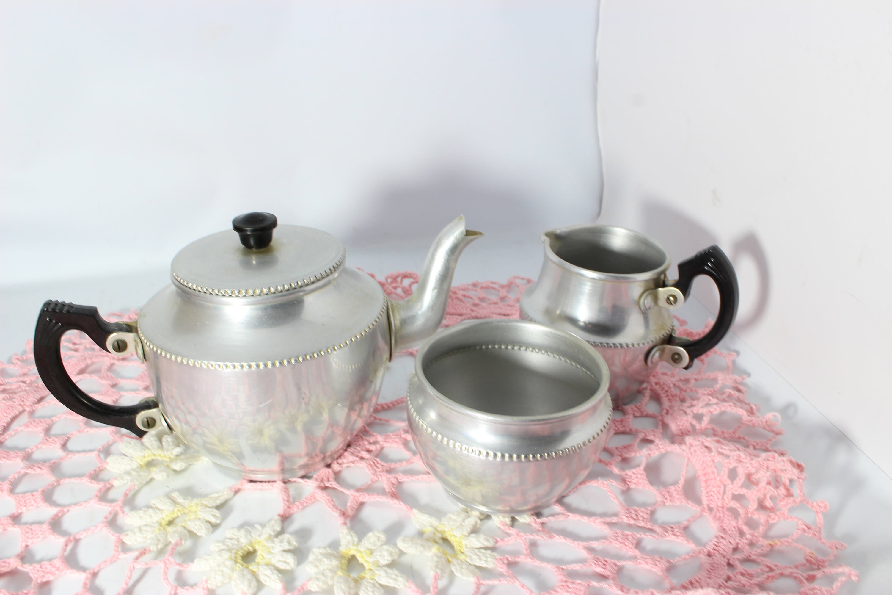 Aluminum Teapot Sona Ware Sugar and Creamer Set by Joseph LTD - Etsy