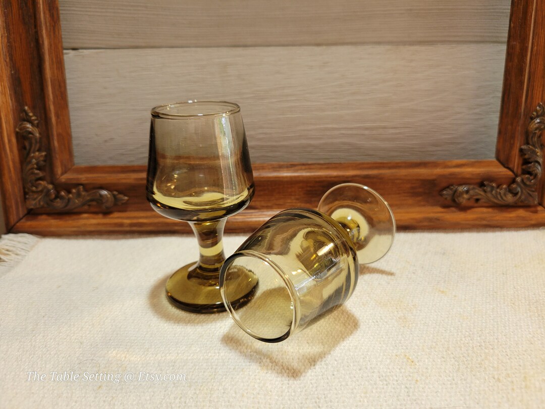 Smoked Glass Cordials Pedestal Cups, Shot Glasses Set of 2, Party Toast ...