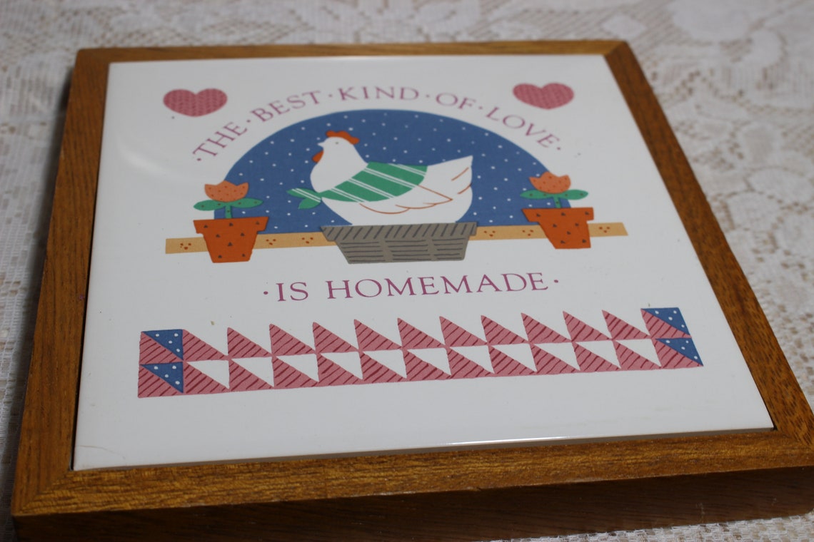 Hallmark Plaque Trivet Wood and Tile With Hen the Best - Etsy