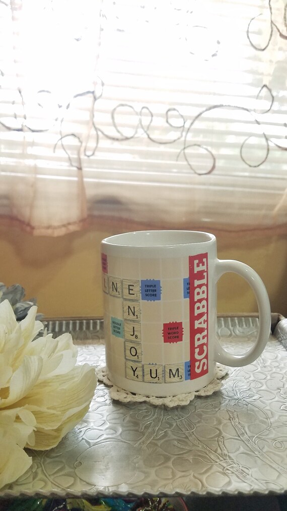 Scrabble Ceramic Mug Fun Coffee Cup - Etsy