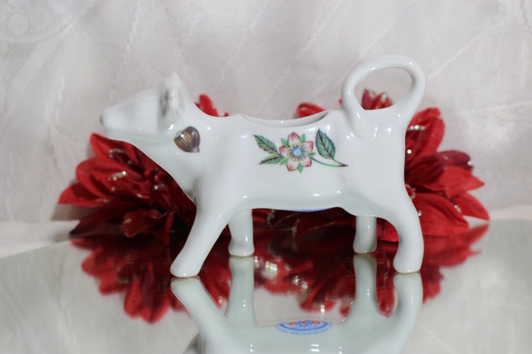 Ceramic Cow Creamer, Milk Figural Pitcher, Cordon Bleu Hand Decorated ...