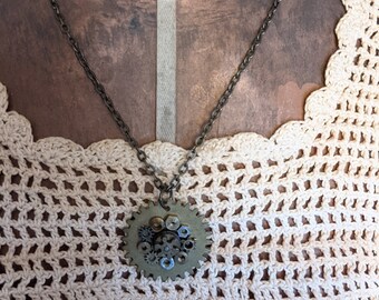 Vial of Antique Clock and Pocket Watch Parts Necklace. | Etsy