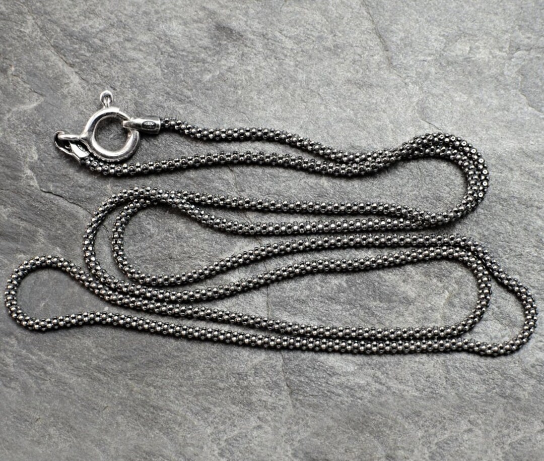 Sterling Silver Chain,patinated Chain,old Style Chain,black Chain ...