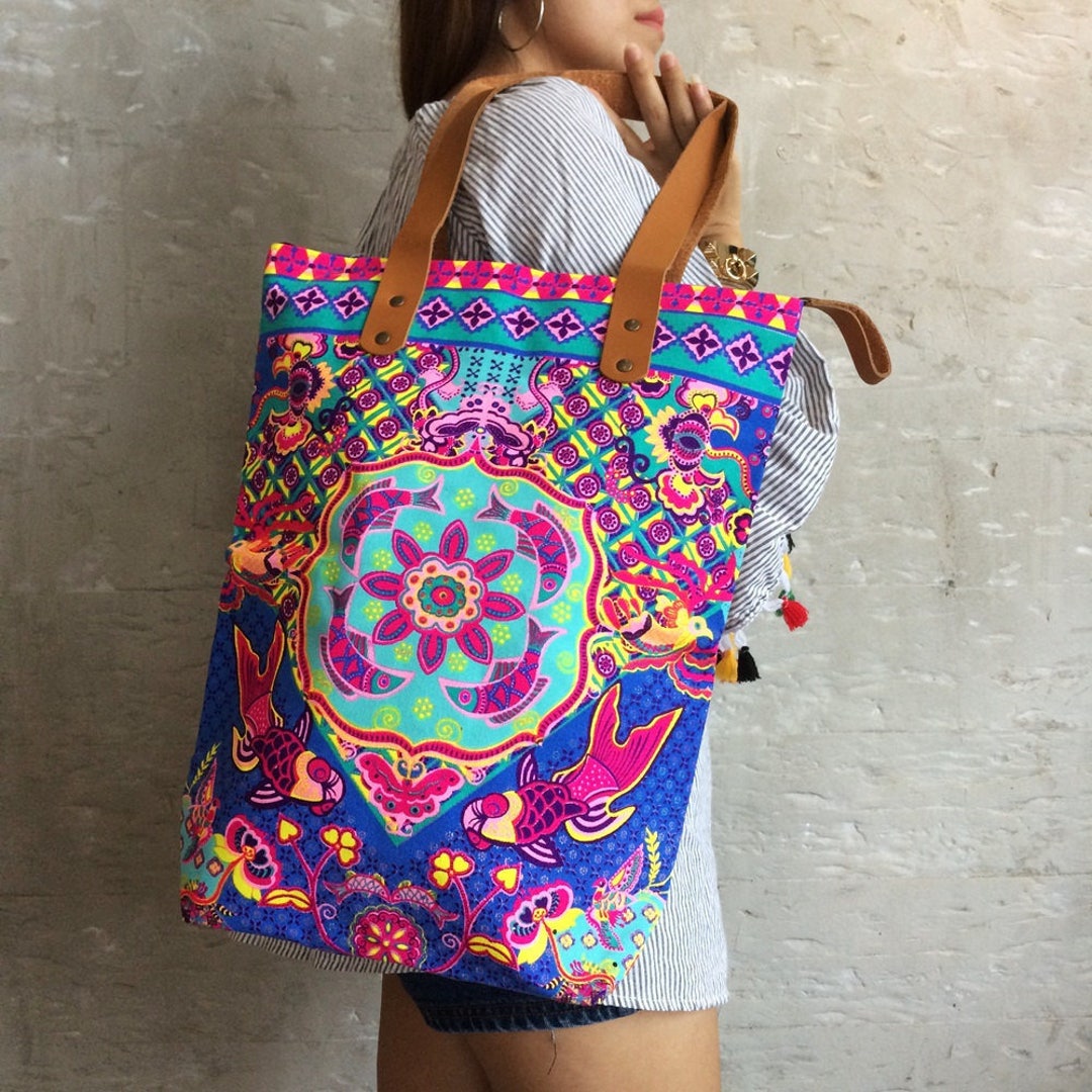 BOHP Blue Vibrant Fluorescent Colors Canvas Handprint Beach - Etsy