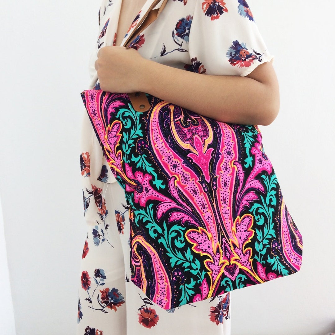 Stmas BOHP Hippie Tribal Handprint Canvas Tote Bag, Vibrant and ...