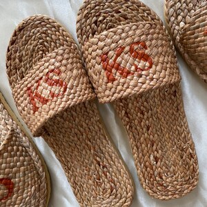 Vintage Orange Color Bespoke Personalized Slipper / Bridal Shower Shoes ...