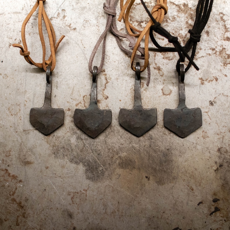 Thor's Hammer Mjolnir Medallion Viking Necklace Hand Forged Hand Made ...
